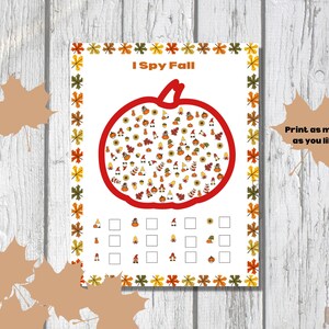 I Spy Fall Printable Activity Game for Kids, Fall Games for Children ...