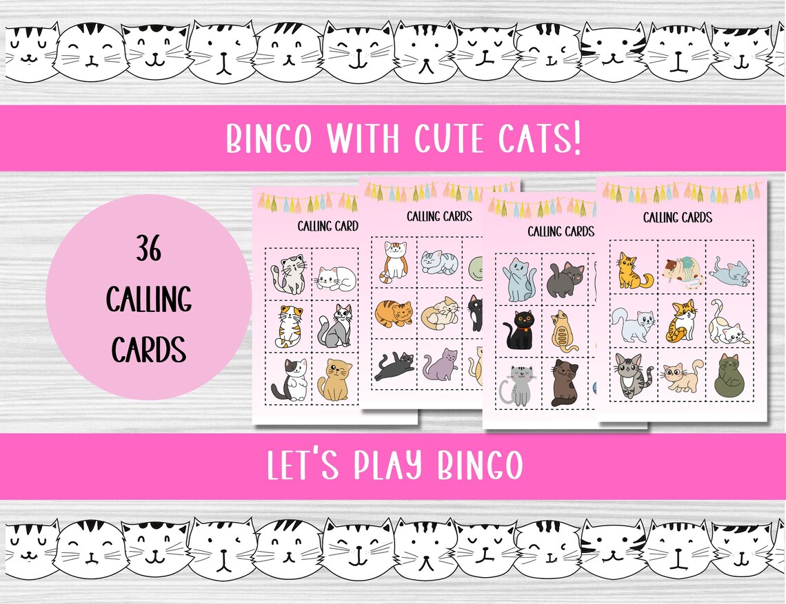 Bingo Game for Cat Lovers, Cat Lovers Bingo; Group Activity Bingo for ...