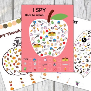 I Spy Fall Printable Activity Game for Kids, Fall Games for Children ...