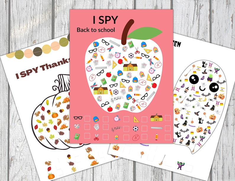 I Spy Fall Printable Activity Game for Kids, Fall Games for Children ...