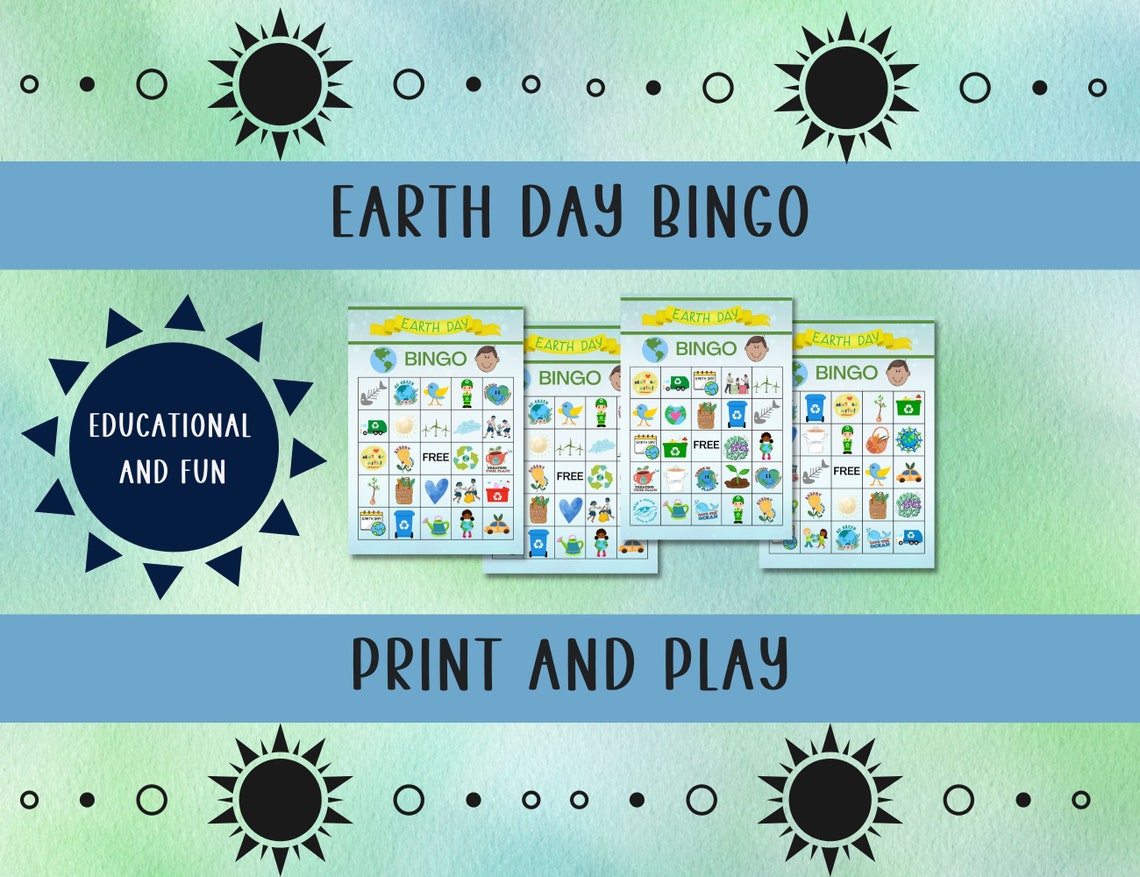 Earth Day Printable Bingo for Kids; Classroom Earth Day Activity; Earth ...