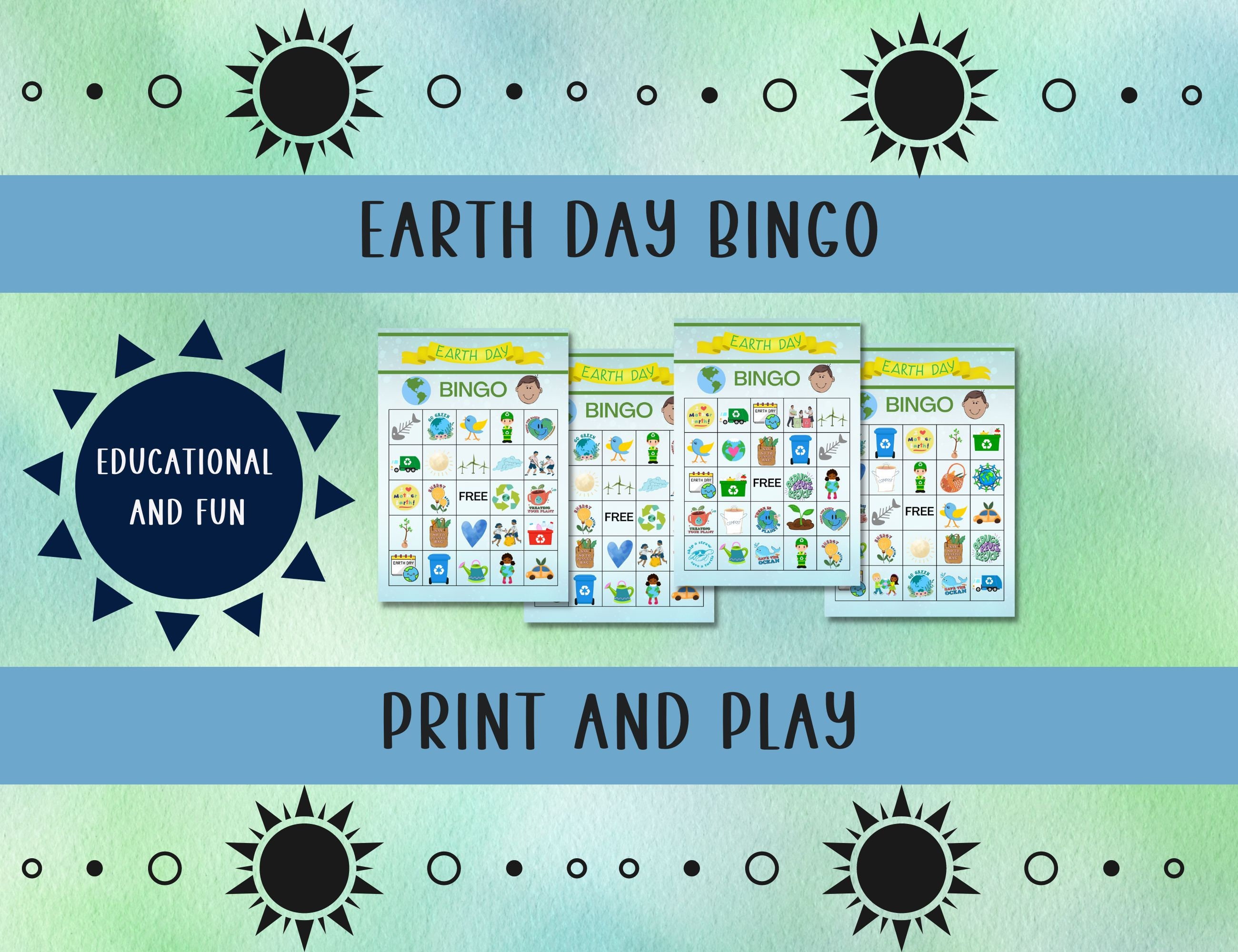 Earth Day Printable Bingo for Kids; Classroom Earth Day Activity; Earth ...