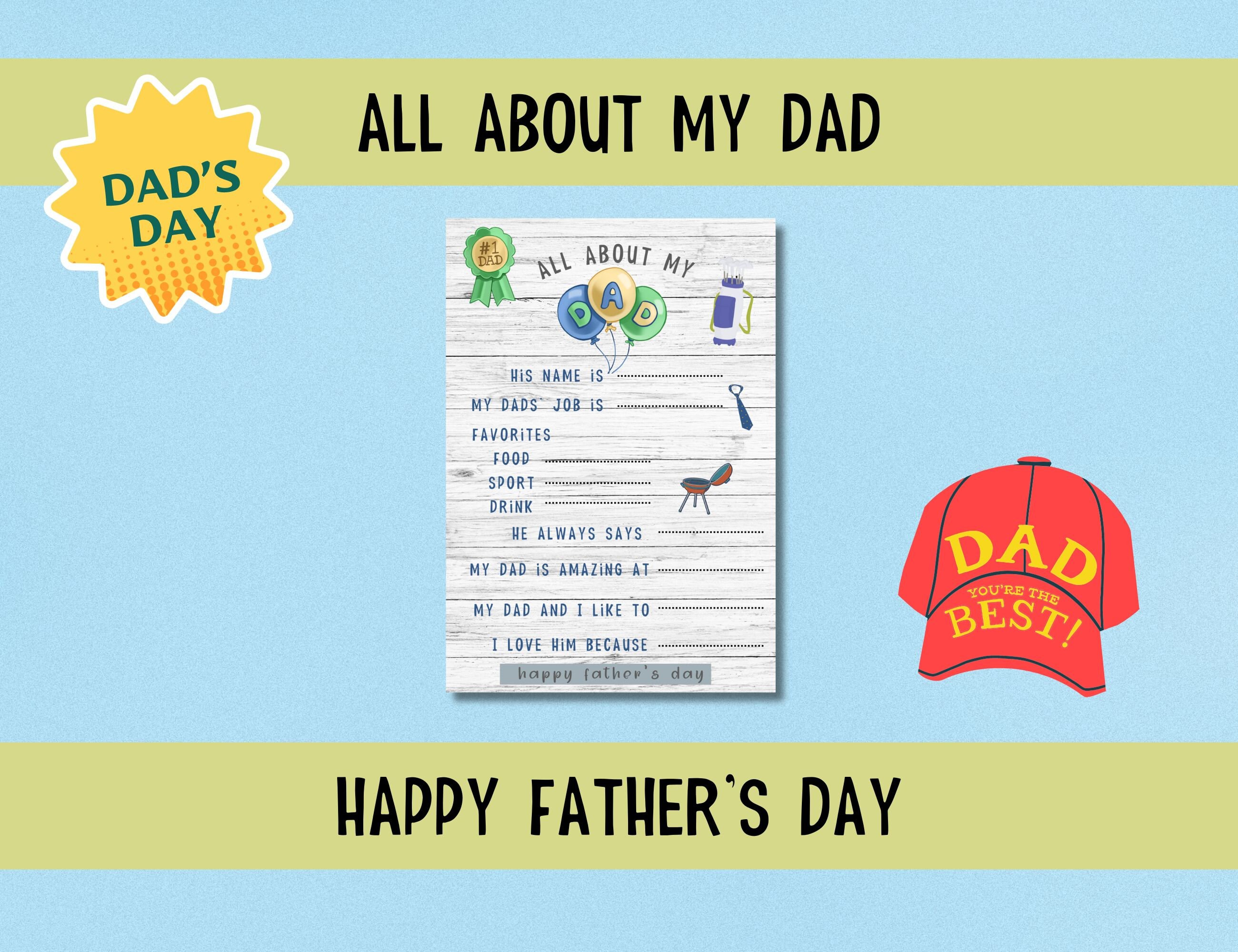 Actividad para niños del Día del Padre, Tarjeta Todo sobre mi papá ...