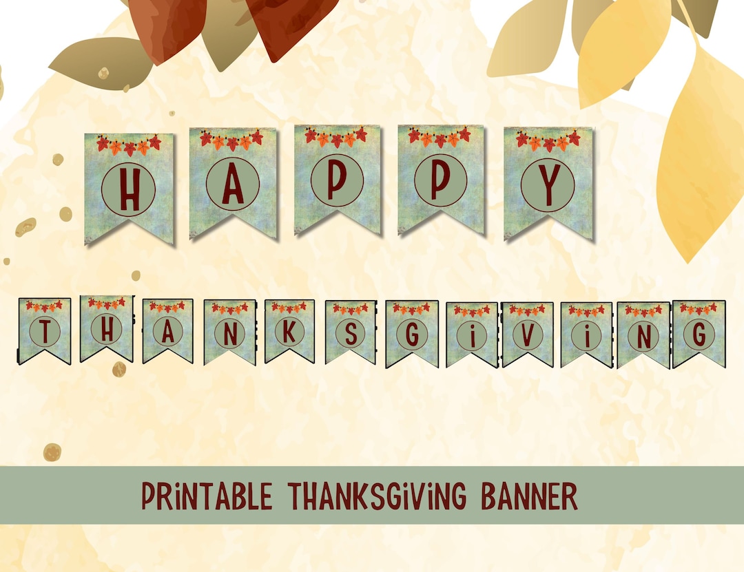 Thanksgiving Banner; Printable Thanksgiving Layered Banner; DIY ...
