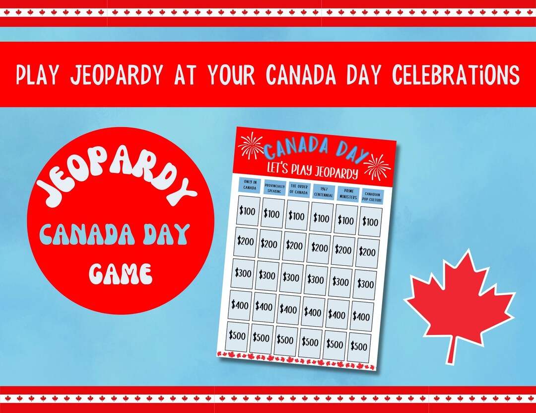 Canada Day Jeopardy Game| Family Party Game for Canada| Canadian Trivia ...