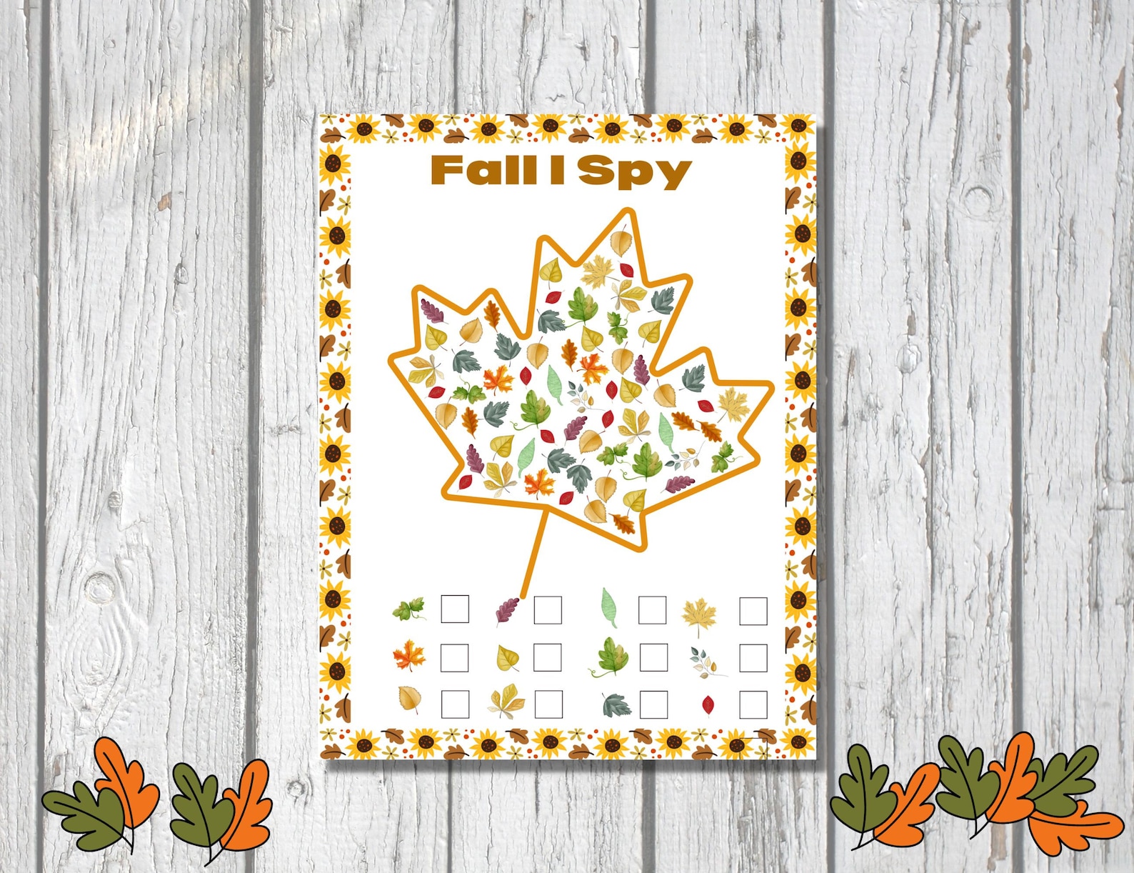 I Spy Fall Printable Activity Game for Kids, Fall Games for Children ...