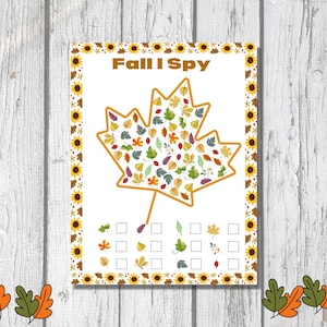 I Spy Fall Printable Activity Game for Kids, Fall Games for Children ...