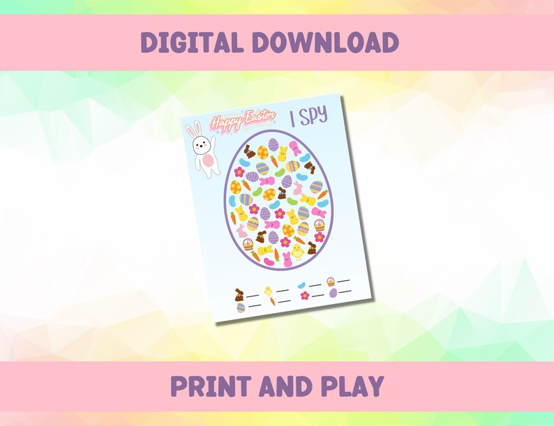 Easter I SPY Printable Game for Kids. Easter Counting Game , Easter Egg ...