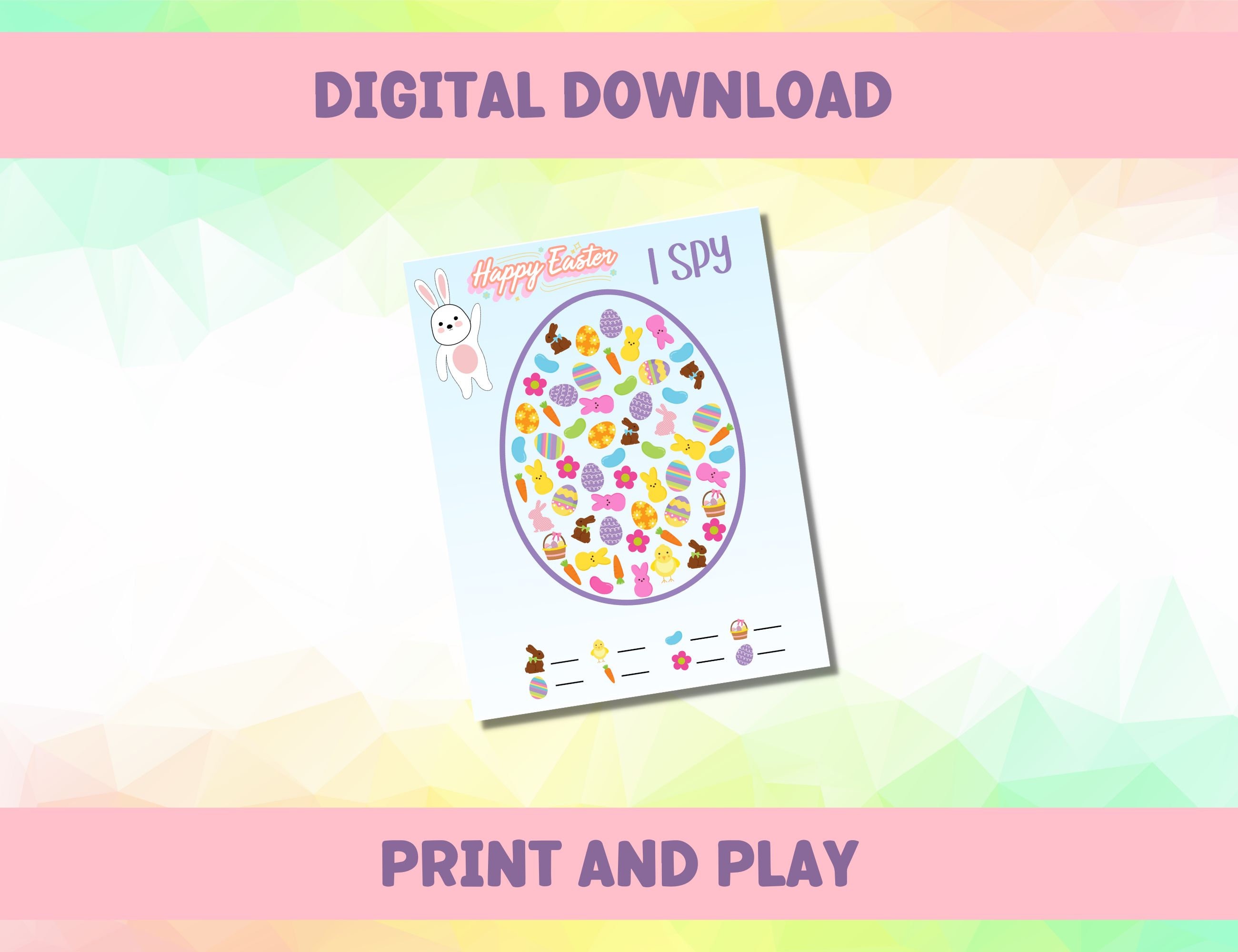 Easter I SPY Printable Game for Kids. Easter Counting Game , Easter Egg ...