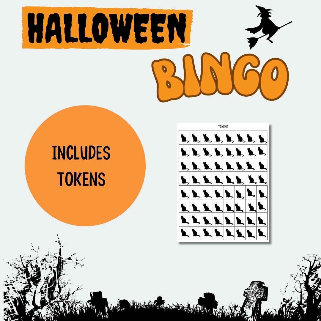 Halloween Bingo Game for Kids; Halloween Party Game ; Halloween Bingo ...