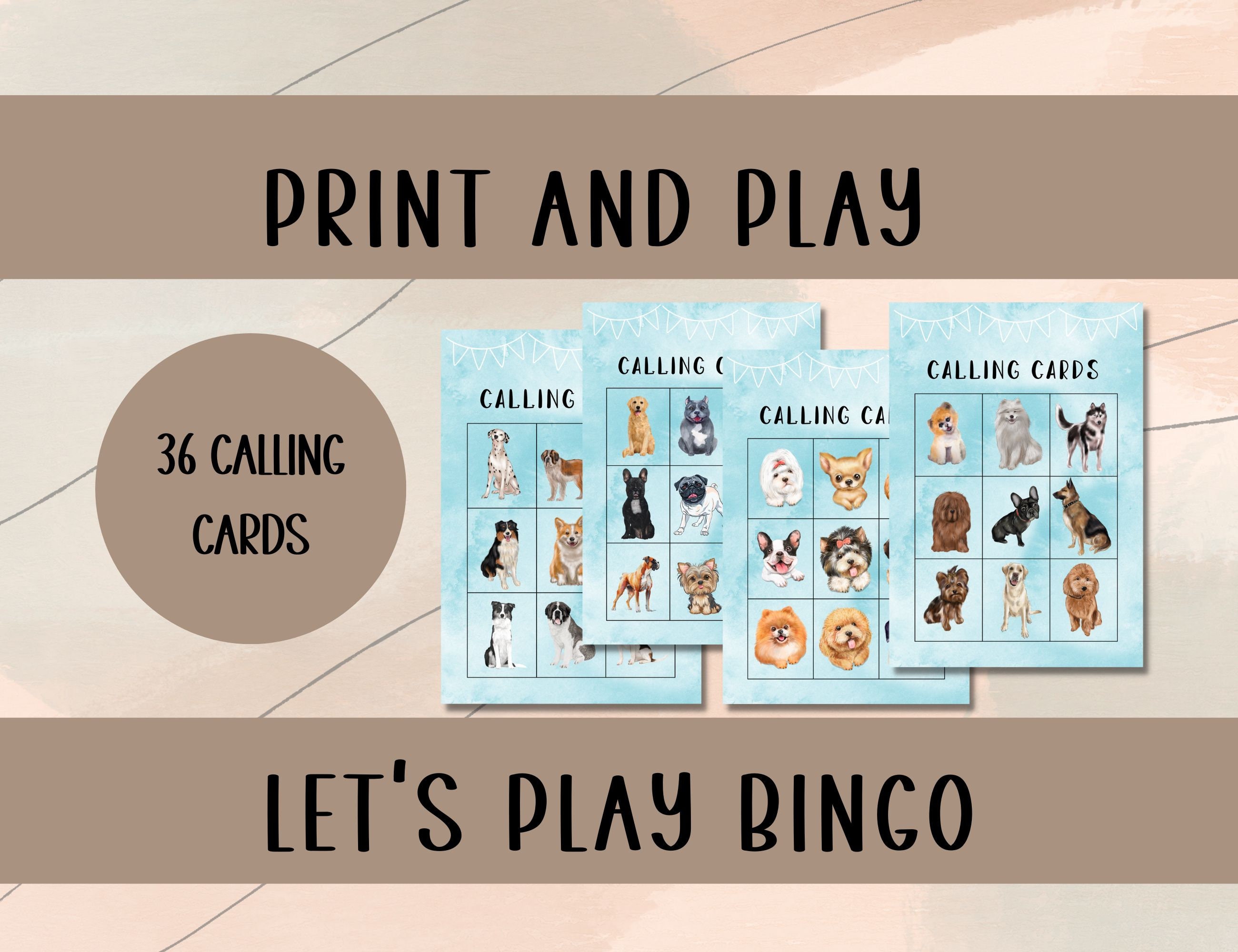 Bingo for Kids With Dogs; Birthday Party Bingo Game With Kids ...