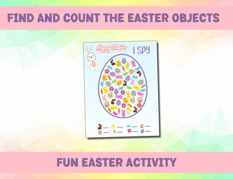 Easter I SPY Printable Game for Kids. Easter Counting Game , Easter Egg ...