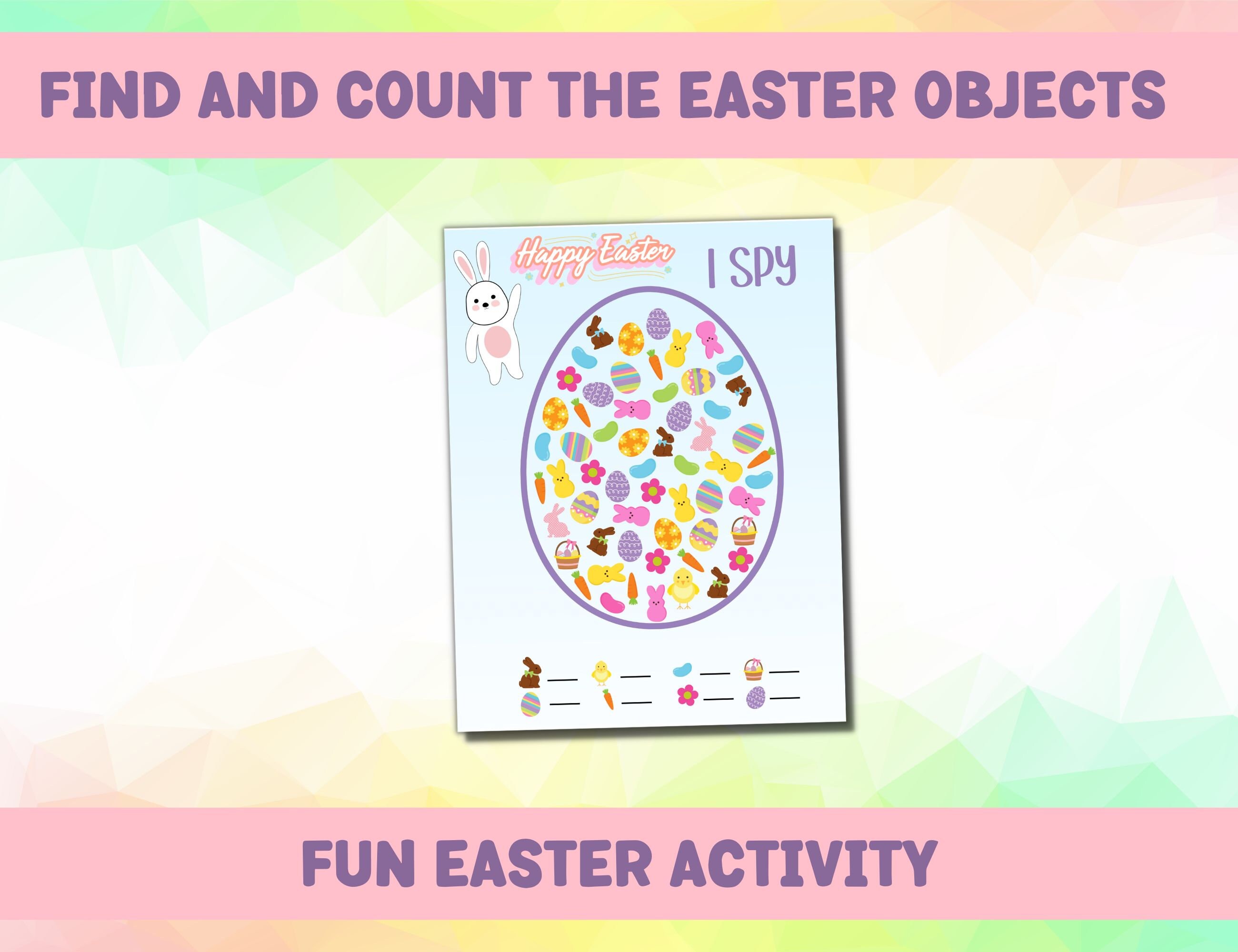 Easter I SPY Printable Game for Kids. Easter Counting Game , Easter Egg ...