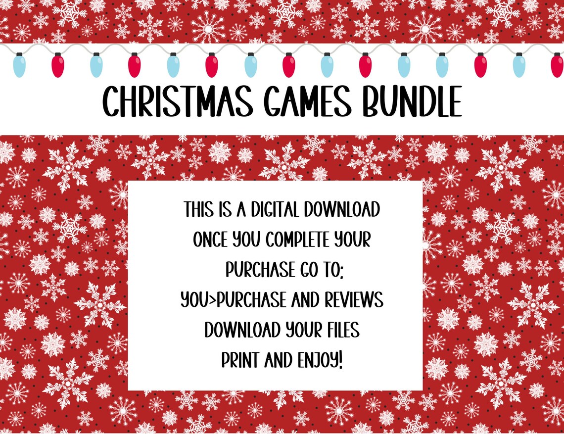 Christmas Games for Families. Printable Holiday Party Game Bundle ...