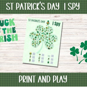 St Patrick's Day I SPY Activity for Kids; Printable St Pats Game for ...