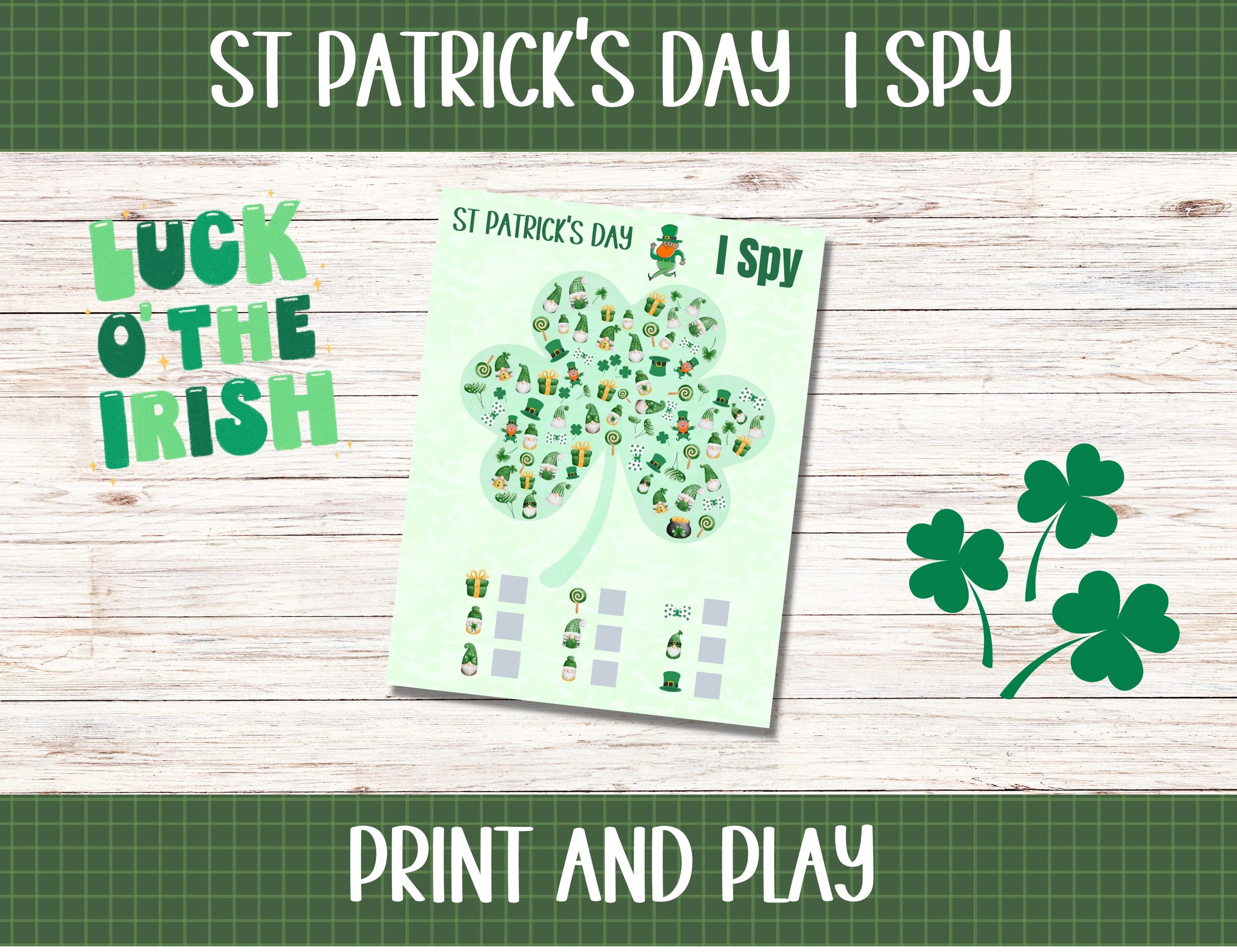 St Patrick's Day I SPY Activity for Kids; Printable St Pats Game for ...