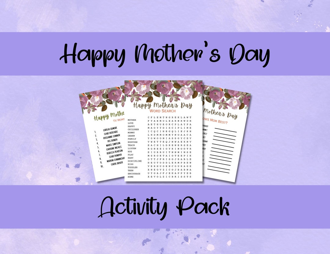 Mother's Day Activity Bundle; Printable Activities and Games for Mother ...