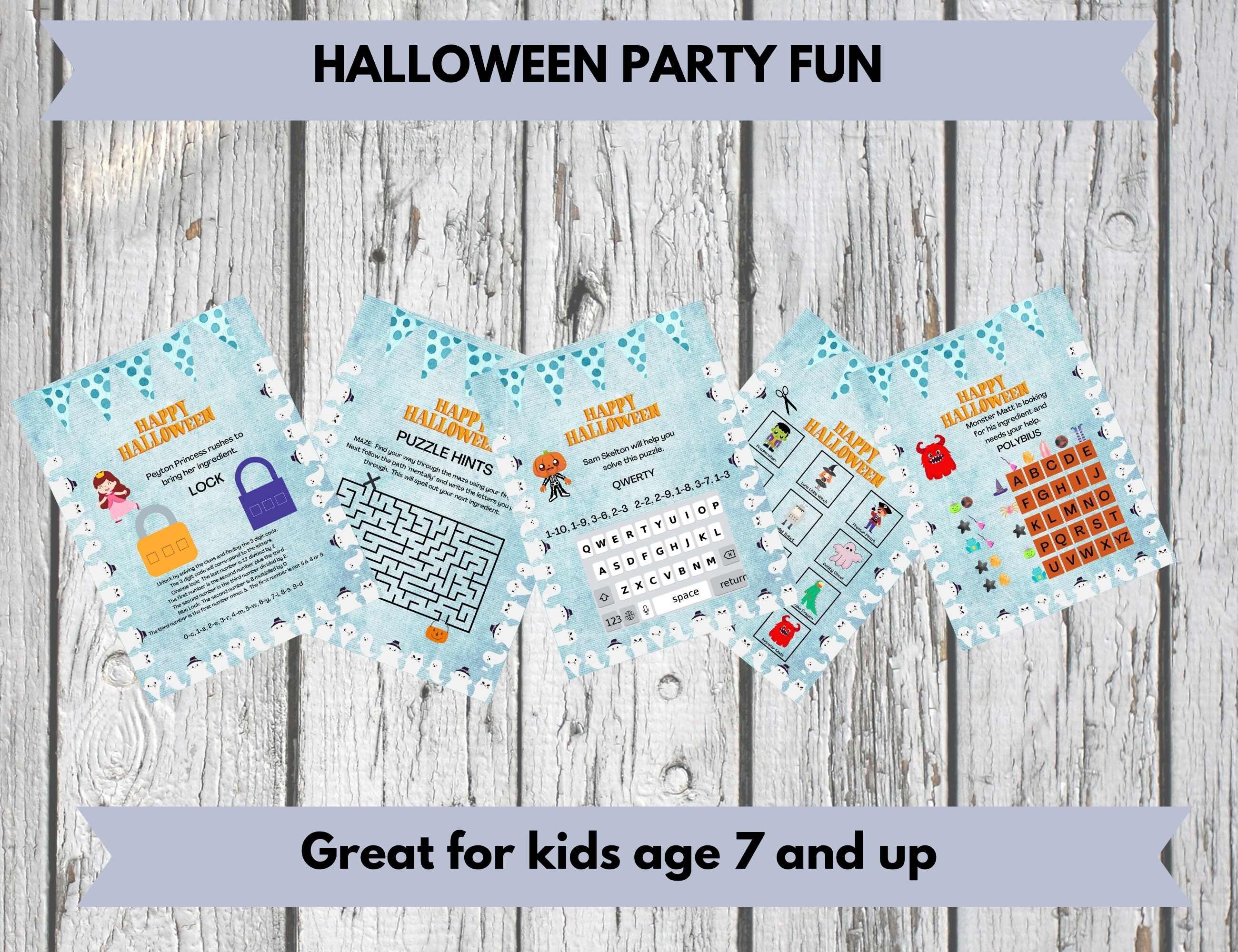 Halloween Kids Escape Room Printable Game, Party Puzzle Printable Fun ...