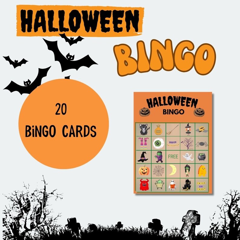 Halloween Bingo Game for Kids Halloween Party Game Halloween Bingo for ...