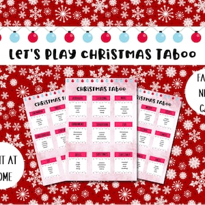 Christmas Taboo Game for Families. Fun Forbidden Word Game for Lots of ...