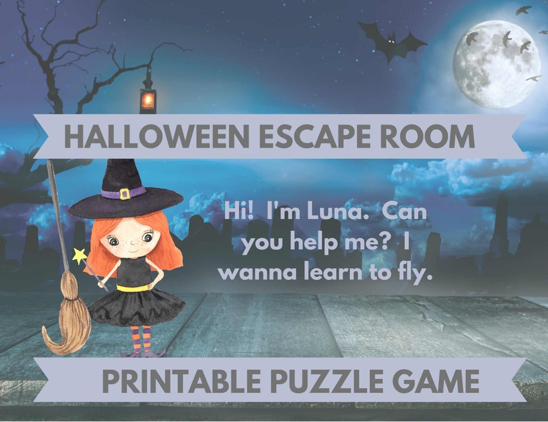Halloween Kids Escape Room Printable Game, Party Puzzle Printable Fun ...