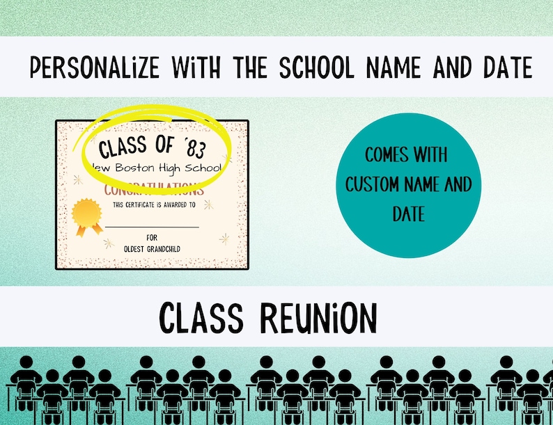 Class Reunion Award Certificates; School Reunion Awards; Class of '83 ...