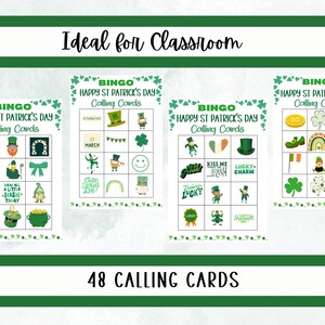 St Patrick's Day Bingo, Classroom Bingo for St Patricks Day, Birthday ...
