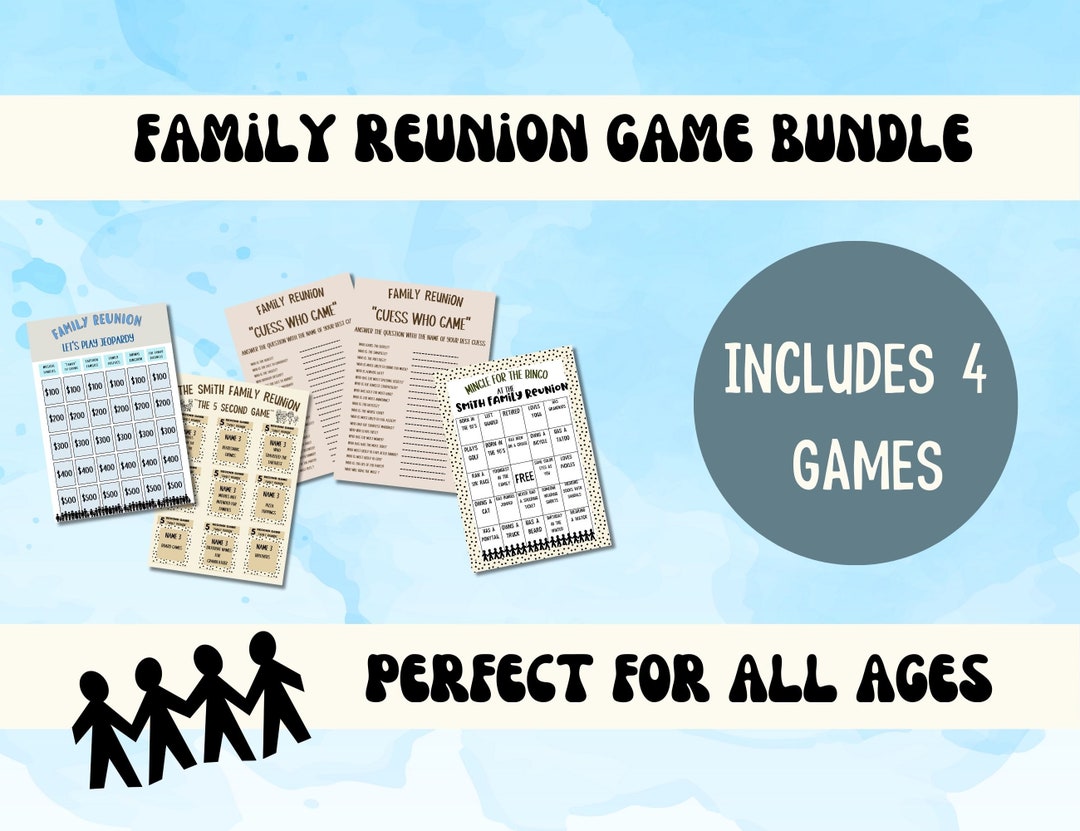 Family Reunion Game Bundle Family Game Night Party Games Family Games ...