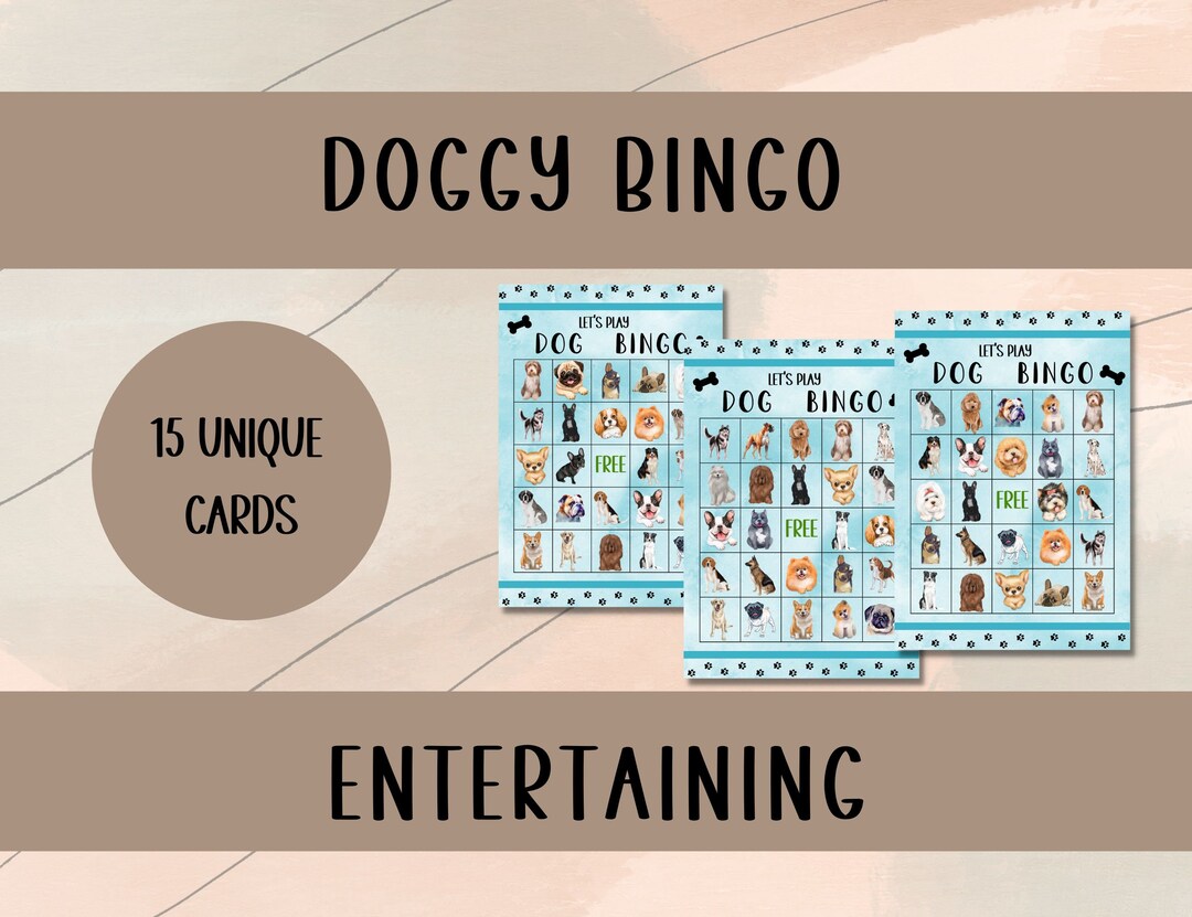 Bingo for Kids With Dogs; Birthday Party Bingo Game With Kids ...