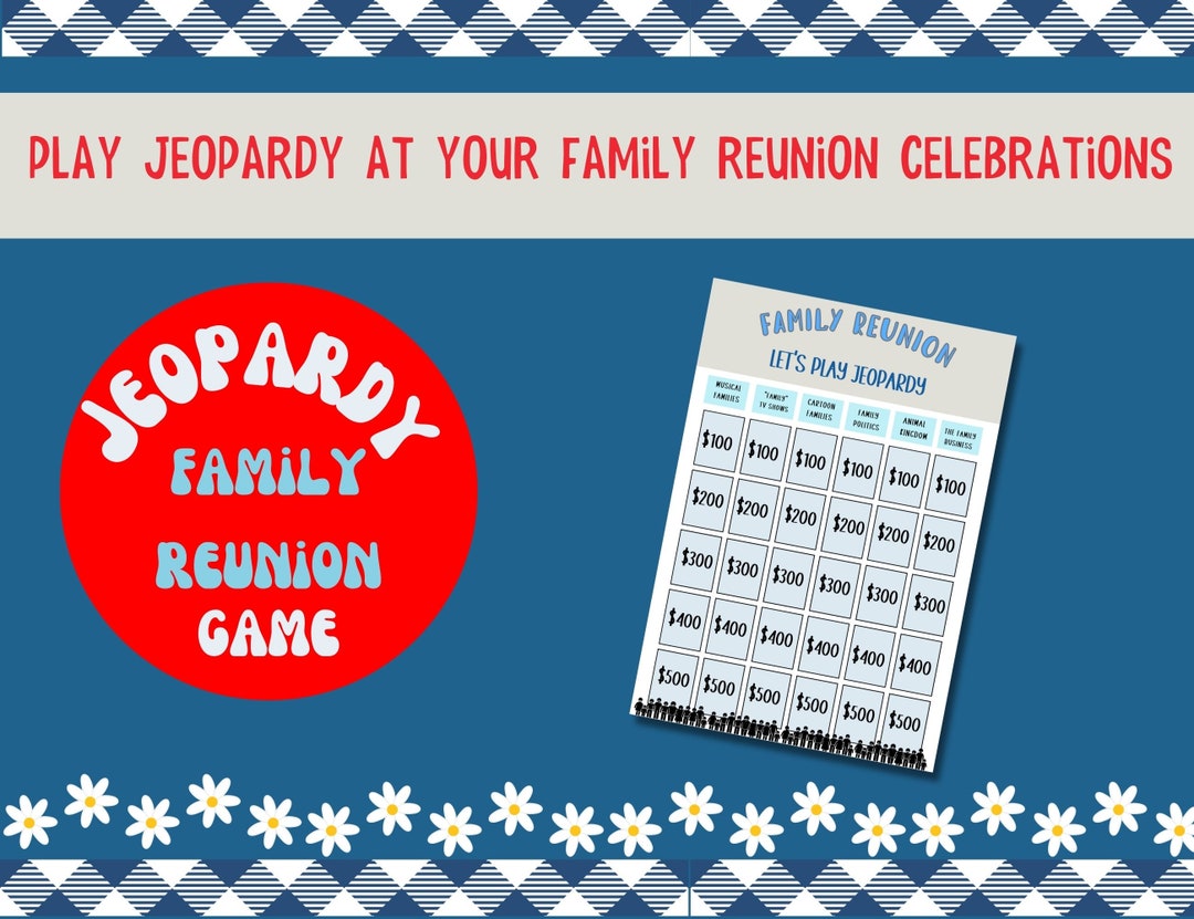 Family Reunion Jeopardy Game| Family Party Game| Trivia Game| Game for ...