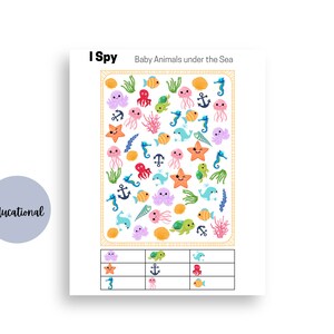 Kids Activity I Spy Baby Animals; Classroom Activity Worksheet Baby ...