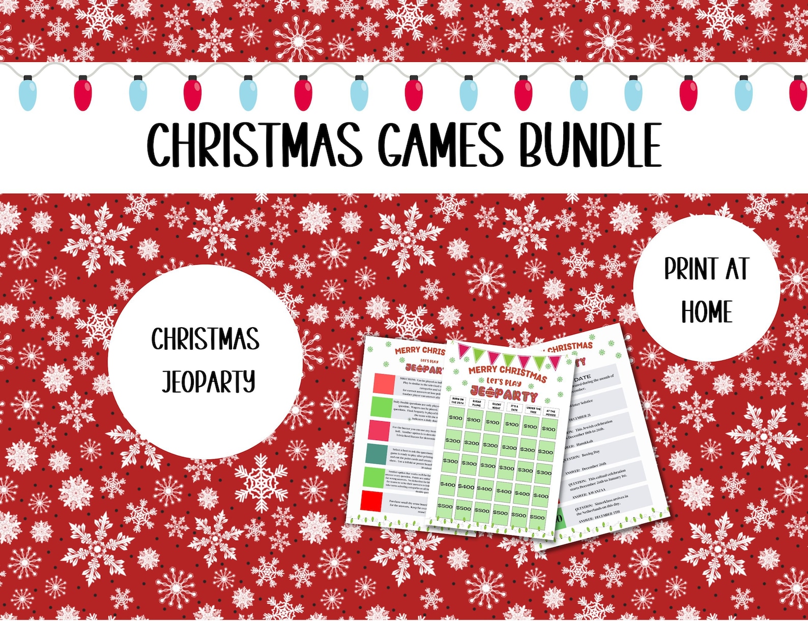Christmas Games for Families. Printable Holiday Party Game Bundle ...