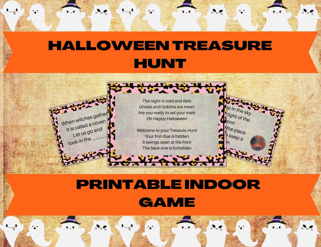 Halloween Treasure Hunt, Indoor Scavenger Hunt, Halloween Party Game ...