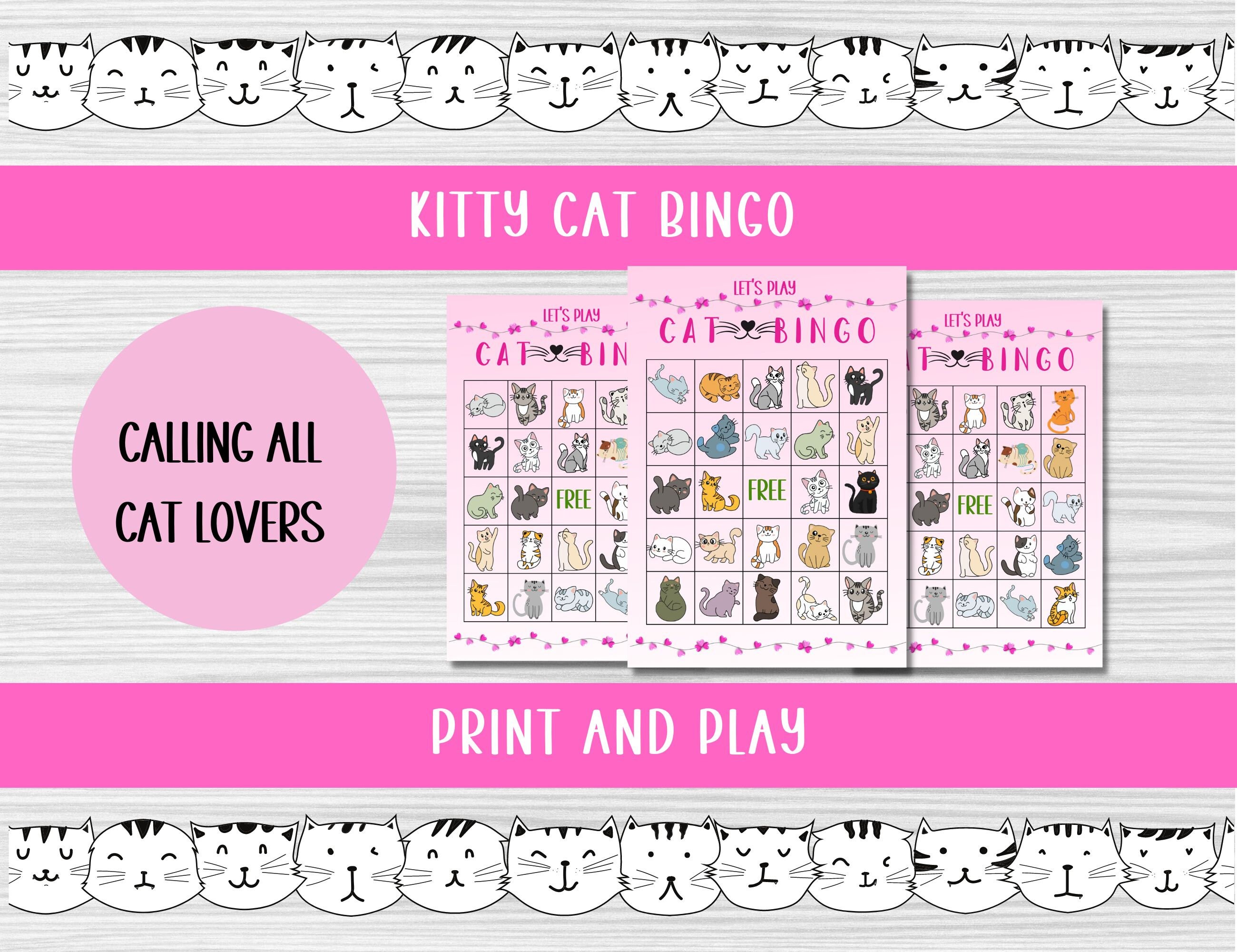 Bingo Game for Cat Lovers, Cat Lovers Bingo; Group Activity Bingo for ...
