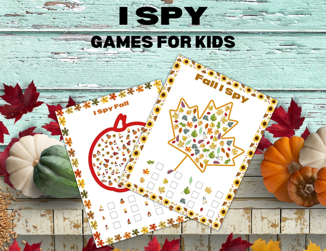 I Spy Fall Printable Activity Game for Kids, Fall Games for Children ...