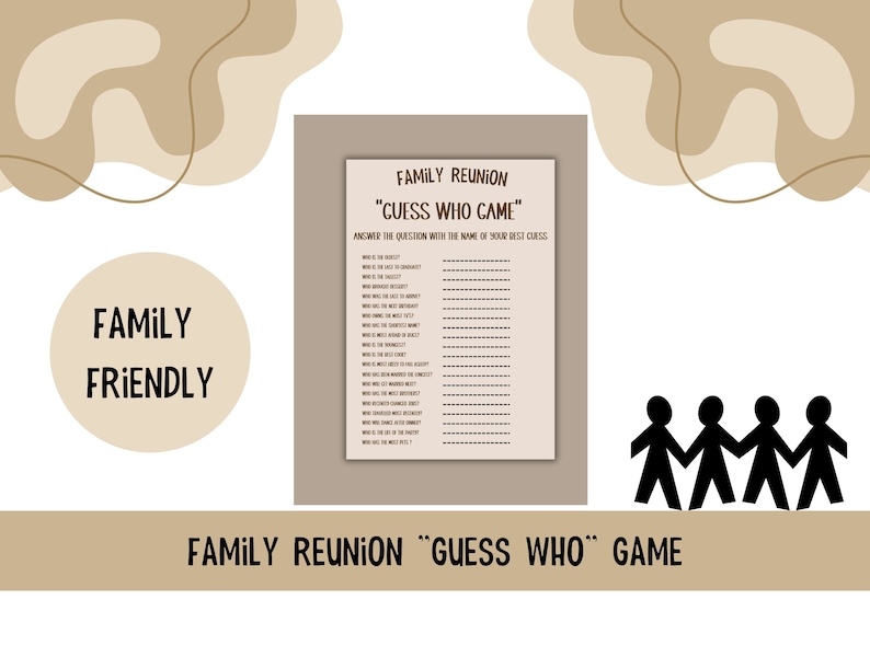 Family Reunion Guess Who Game| Family Trivia Quiz| Family Reunion Party ...