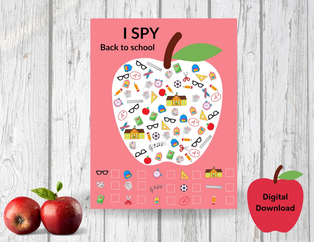 Back to School I Spy Digital Download - Etsy
