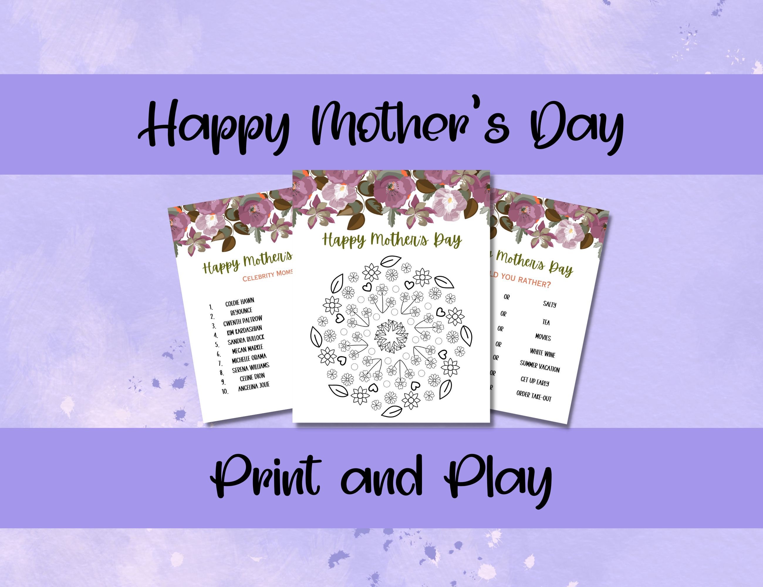 Mother's Day Activity Bundle; Printable Activities and Games for Mother ...