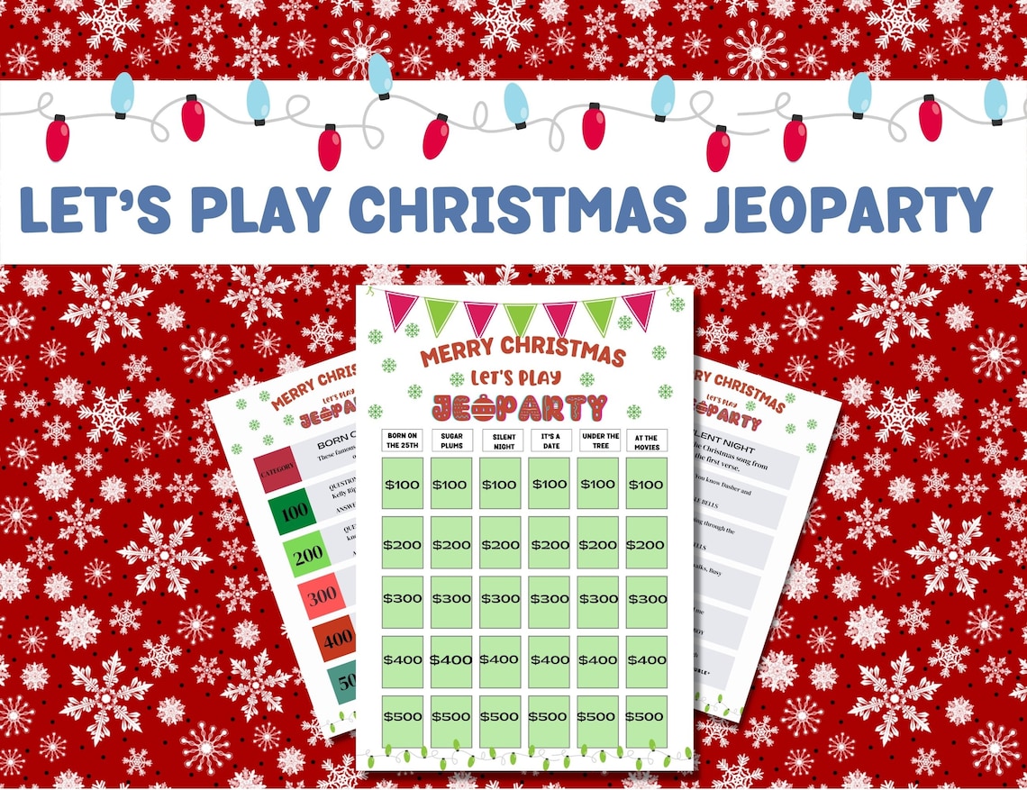 Christmas Jeopardy Printable Game, Family Holiday Jeopardy Game ...