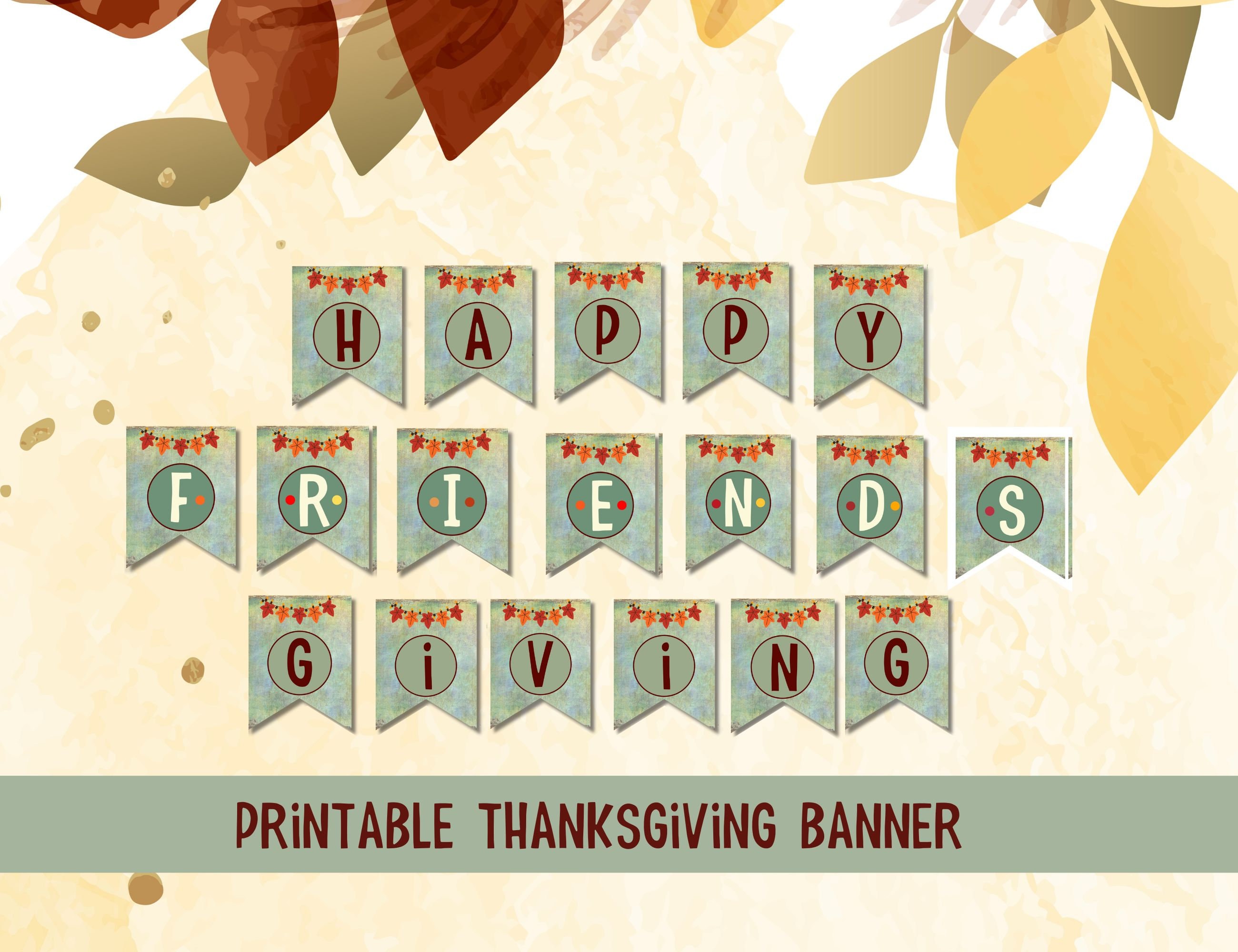 Friendsgiving Banner Printable Thanksgiving Layered Banner - Etsy
