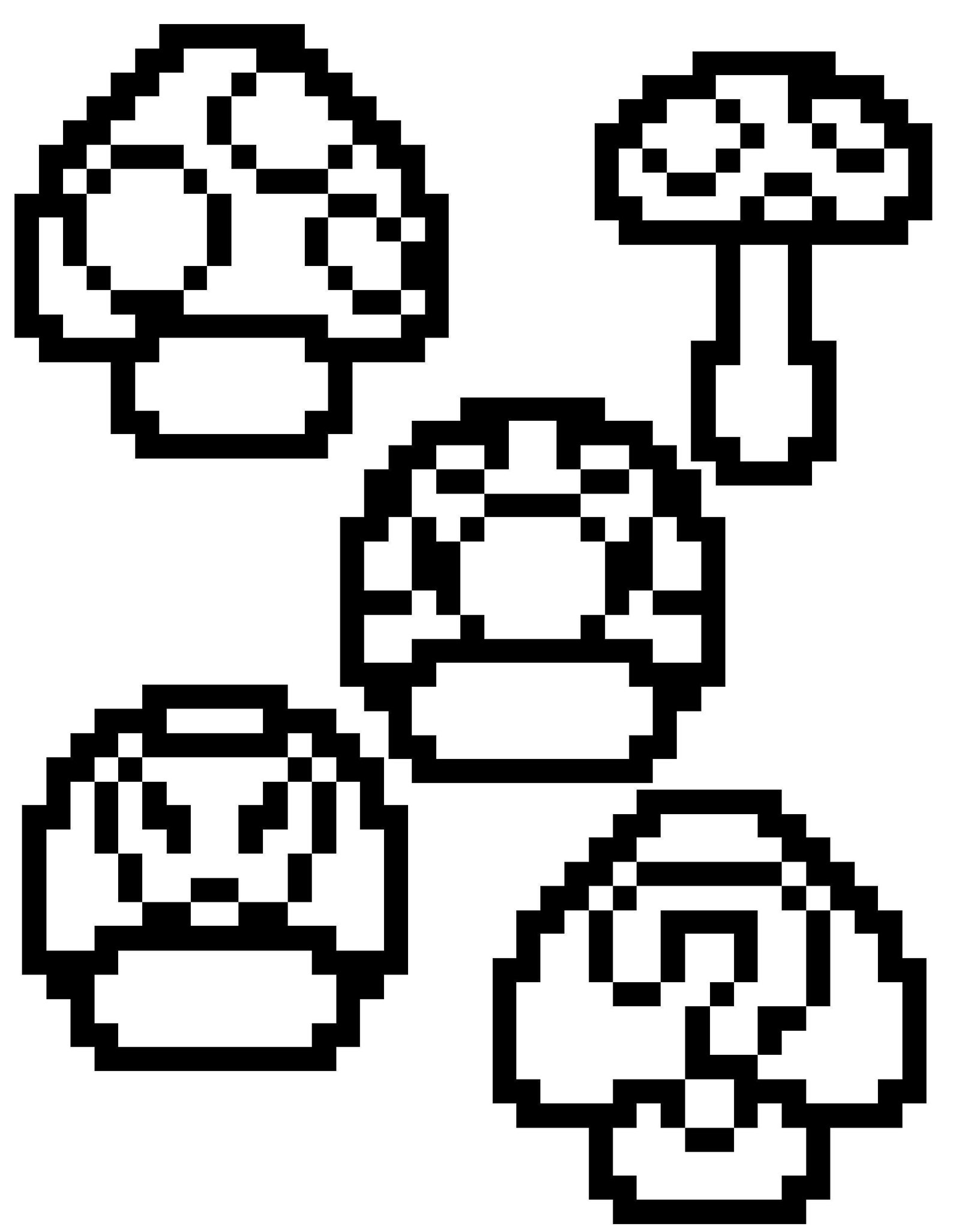 Printable Kids Coloring Page Video Game Mushrooms - Etsy