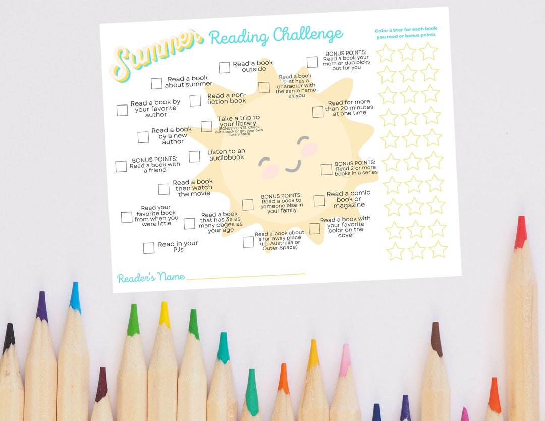 Kids Summer Reading Challenge Poster - Digital Download - Etsy