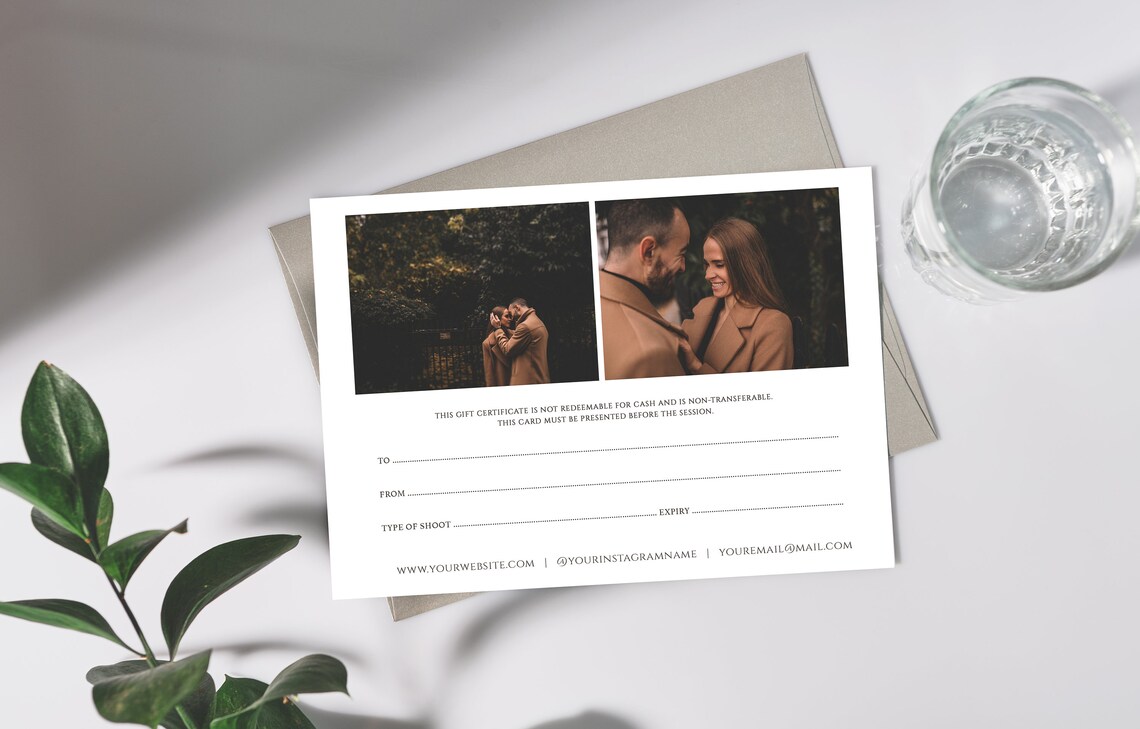 Photographer Gift Voucher, Photography Gift Certificate Template, Gift ...
