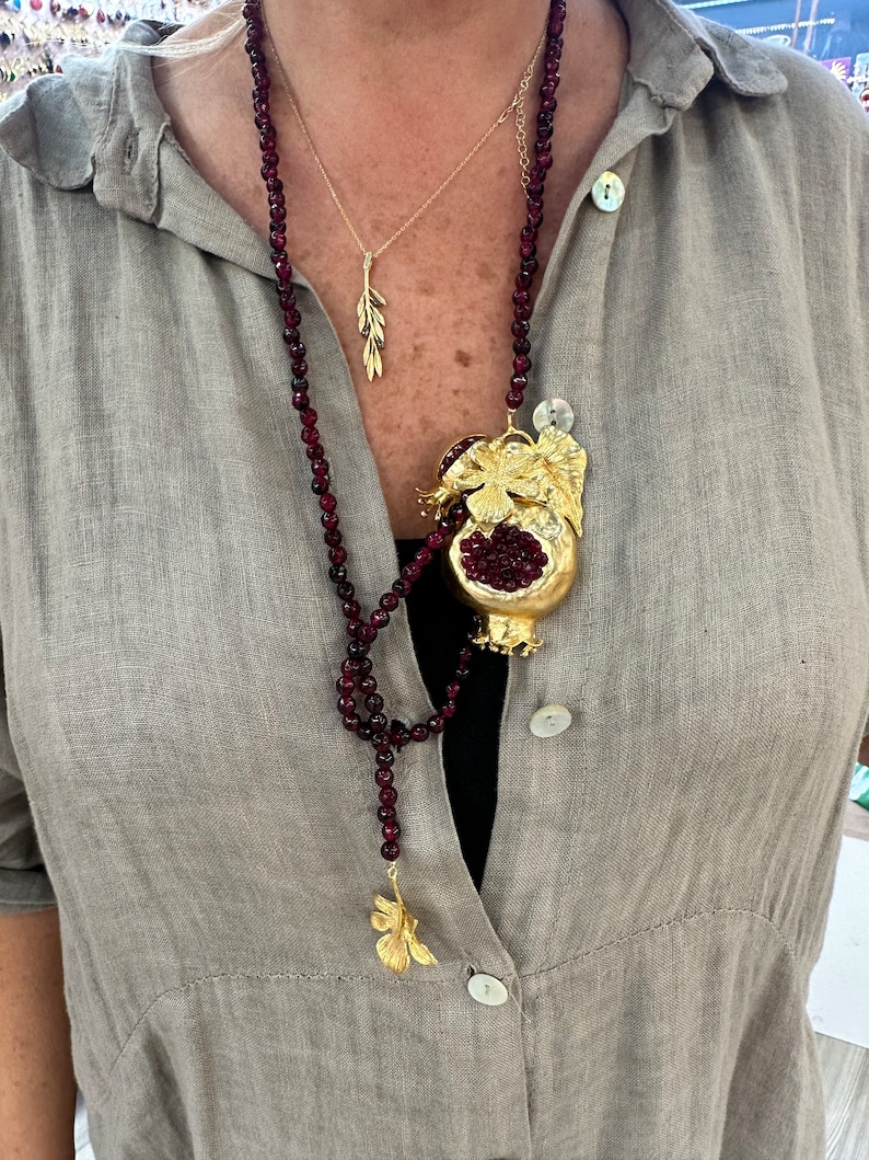 Handmade Pomegranate Design Necklace,pearl Necklace,pomegranate ...