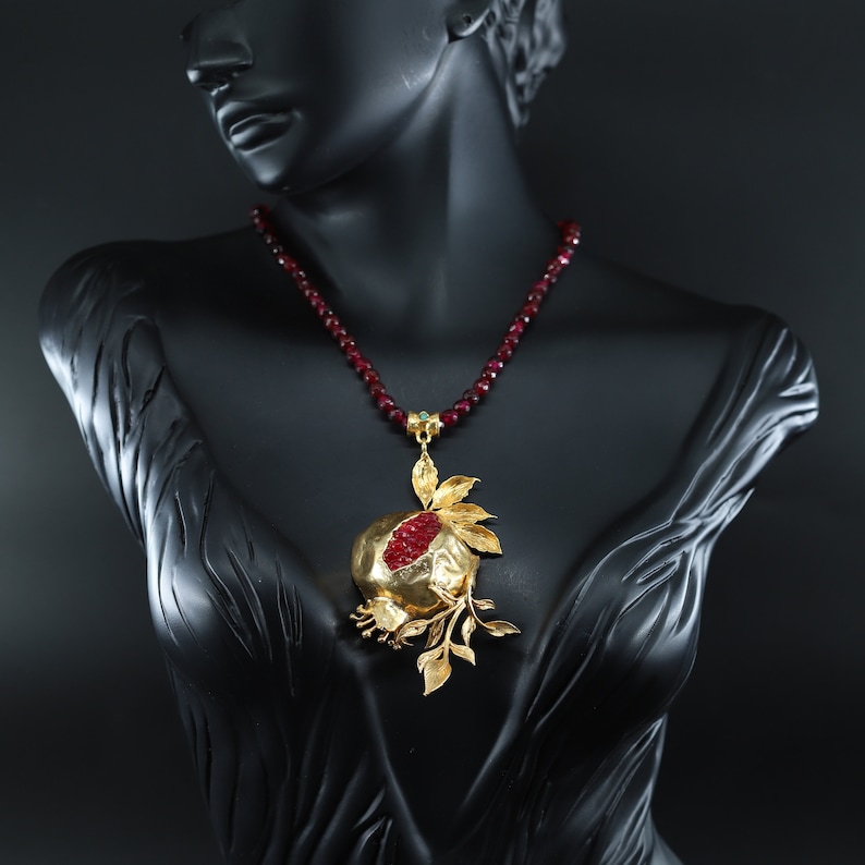 Handmade Pomegranate Design Necklace,pearl Necklace,pomegranate ...