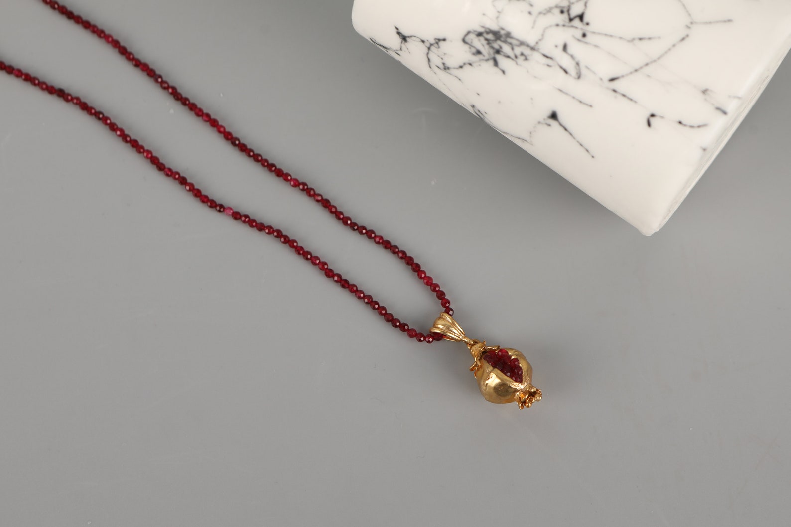 Handmade Pomegranate Design Necklace,pomegranate Necklace,pomegranate ...