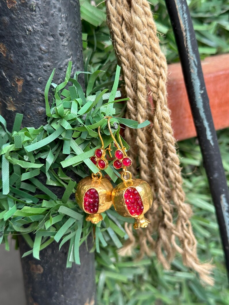 Pomegranate Design Earrigns,handmade Jewelry,christmas Gift,turkish ...