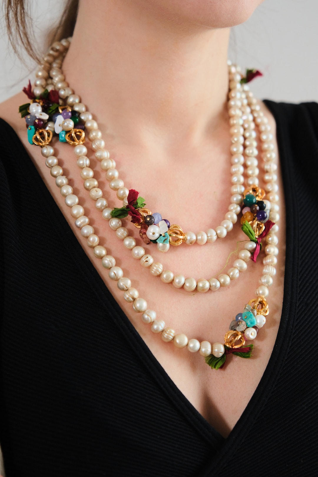 Pearl Necklace,long Pearl Design Necklace,antique Necklace ,dainty ...