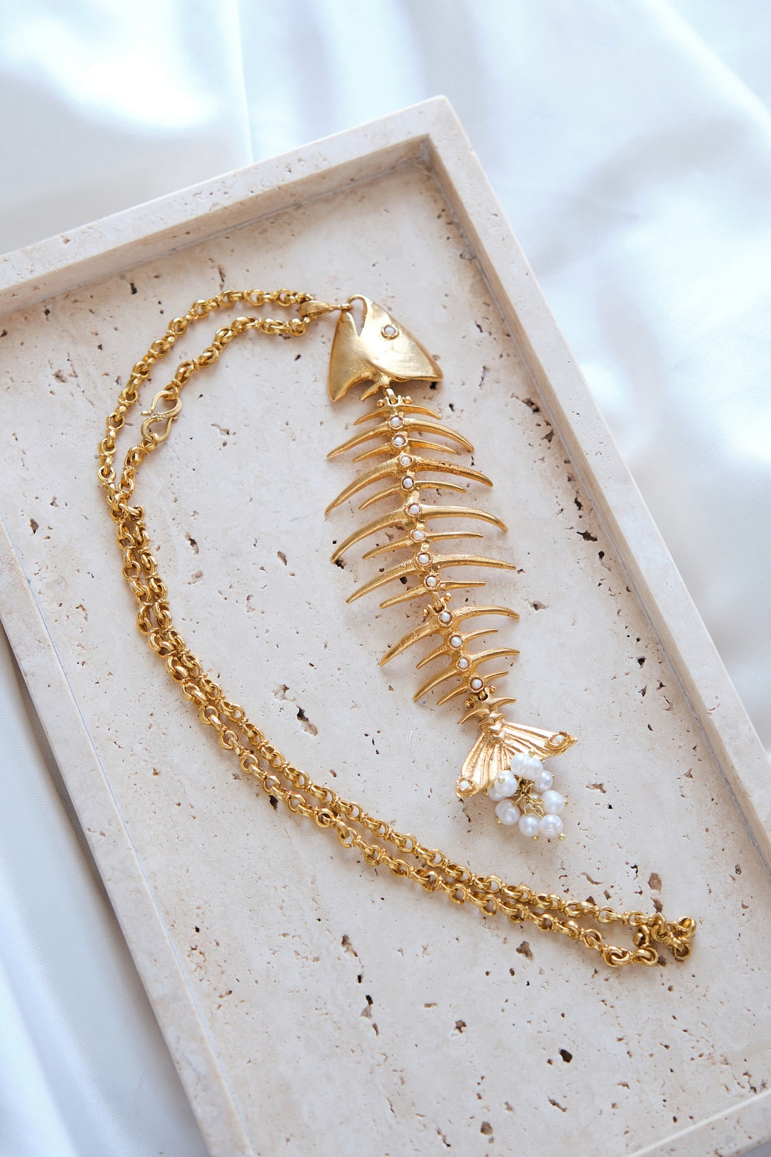 Gold Fish Necklace,fish Necklace,big Fish Necklace,pearl Necklace ...