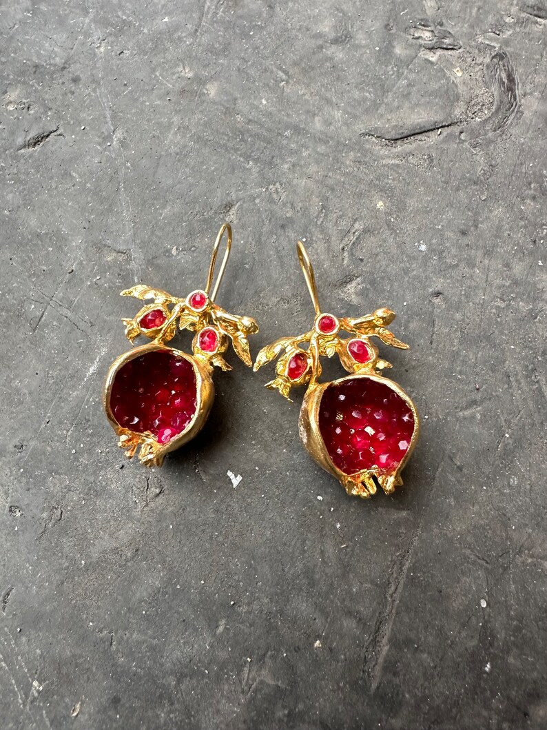 Pomegranate Design Earrigns,handmade Jewelry,christmas Gift,turkish ...